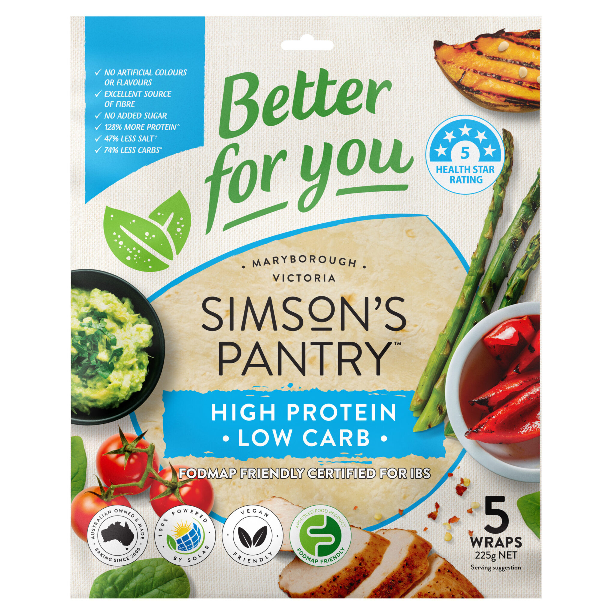 Simson’s Pantry Better for You High Protein Low Carb Wraps - FODMAP ...