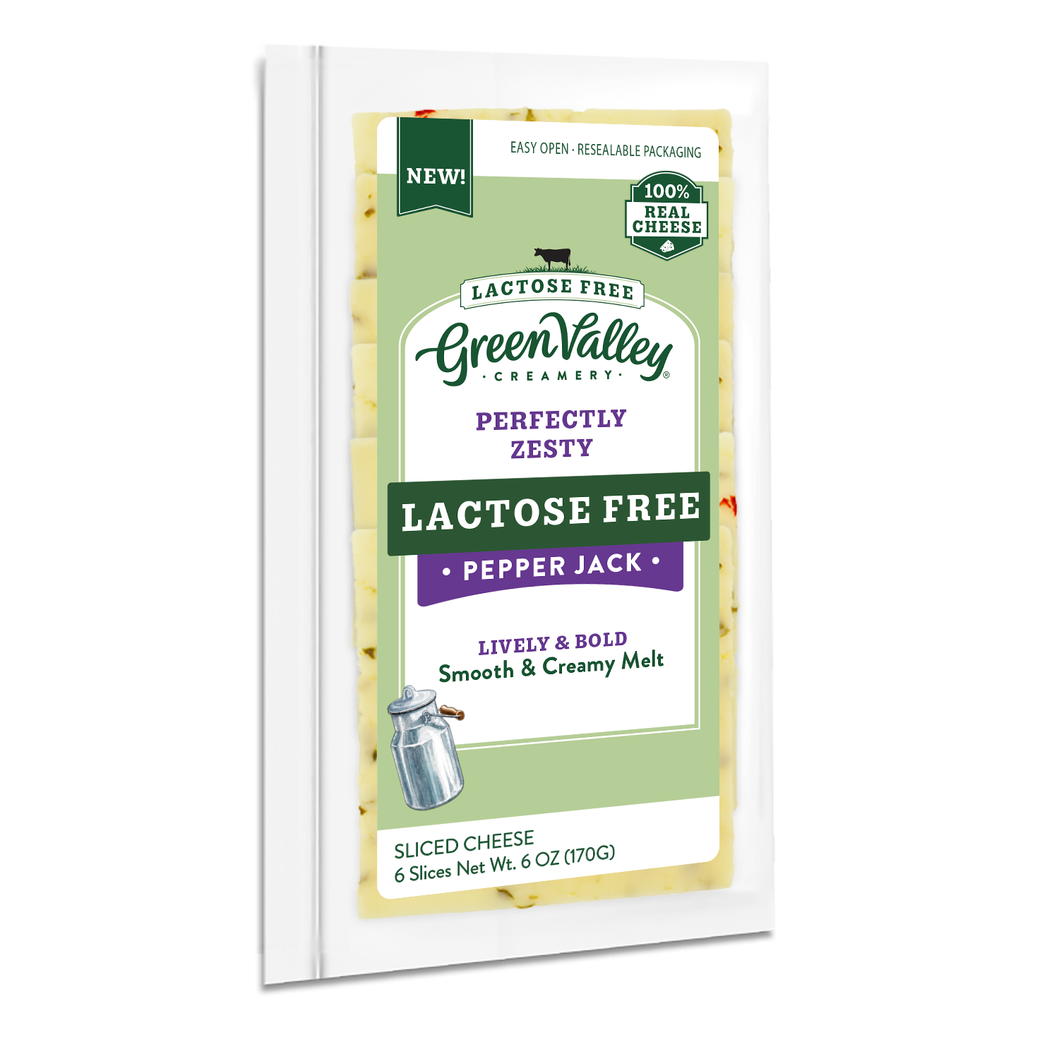 Green Valley Creamery Lactose Free Sliced Pepper Jack Cheese 60z