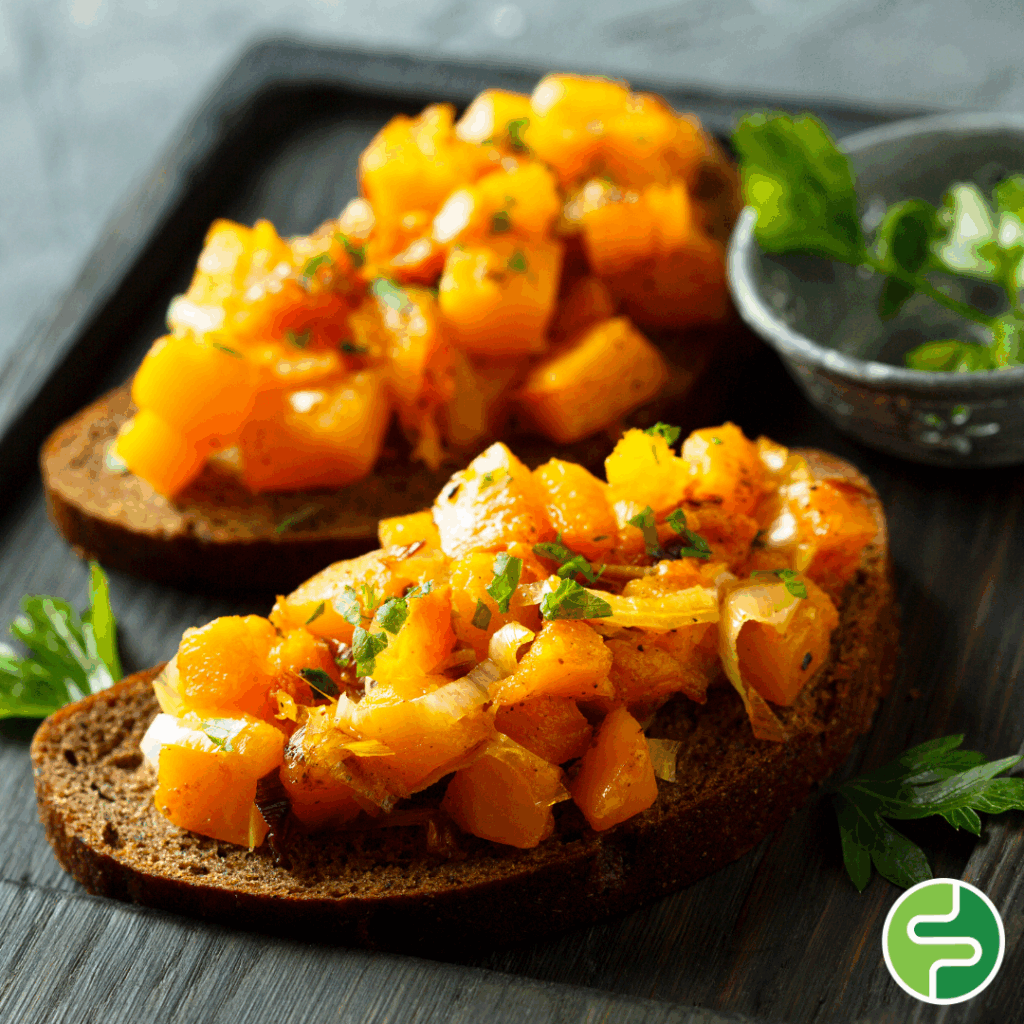 Low FODMAP Smashed Pumpkin on Sourdough Toast - FODMAP Friendly