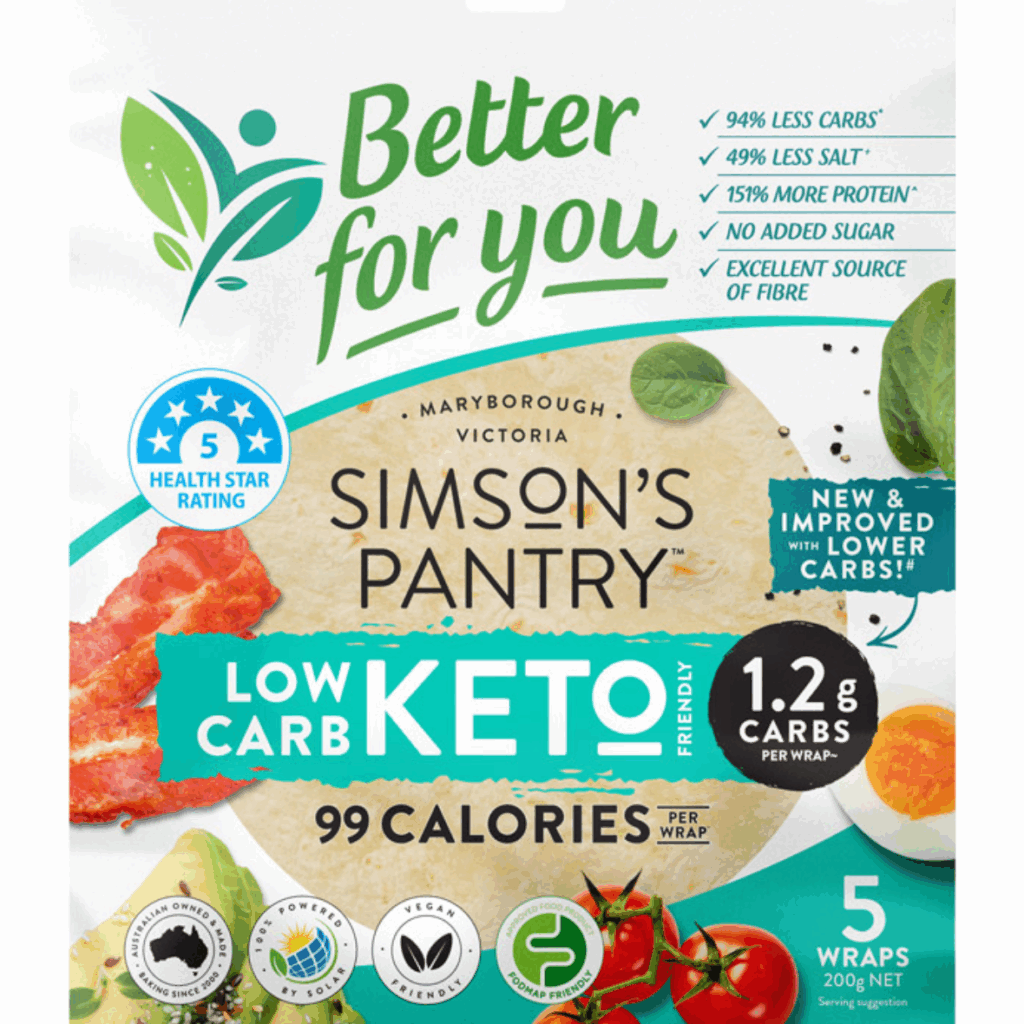 Simson's Pantry Low Carb Keto Wraps - FODMAP Friendly