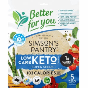 Simson’s Pantry Better for You High Protein Low Carb Wraps - FODMAP ...
