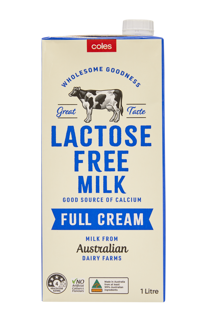 Coles Lactose Free Full Cream Milk UHT